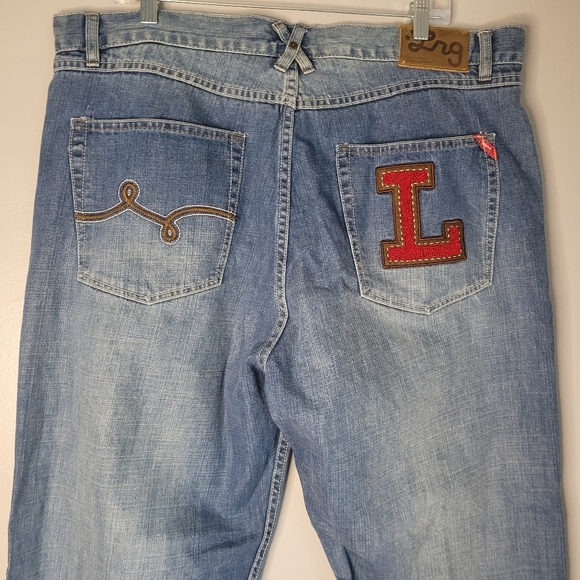 Lrg | Jeans | Lrg Denim Letterman Logo Baggy Straight Leg Jeans Sz 4 ...